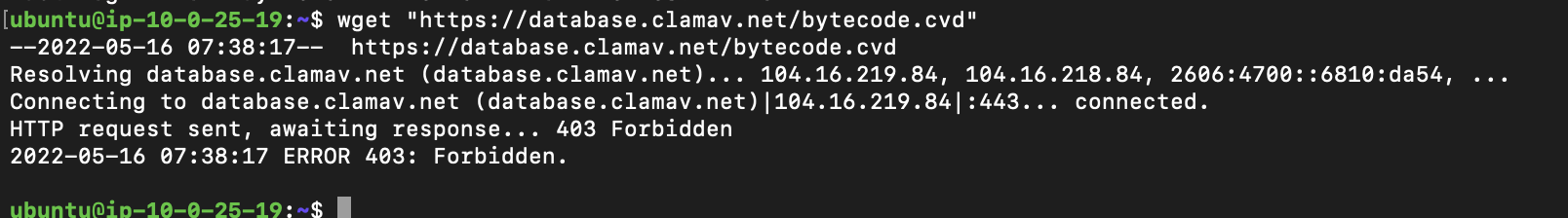 Not able to download .cvd files using wget. · Issue #585 · Cisco-Talos/clamav · GitHub
