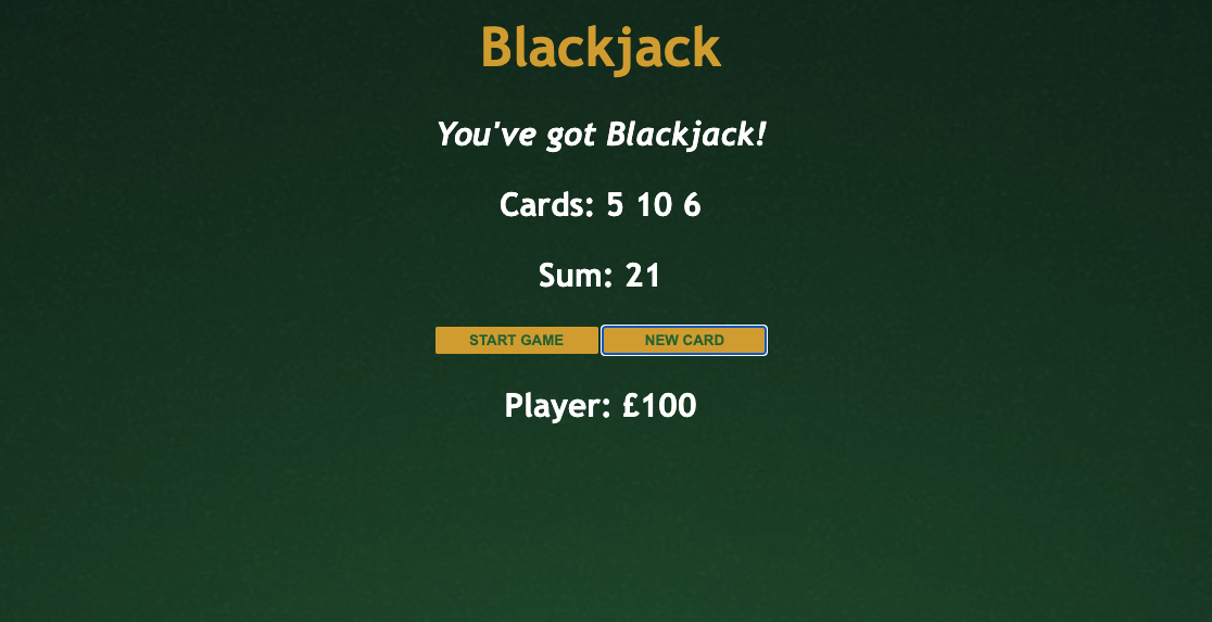 GitHub - craigcsutherland/Blackjack