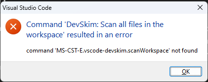 VSCode extension reporting missing scanWorkspace command since v1.0.1 · Issue #555 · microsoft ...