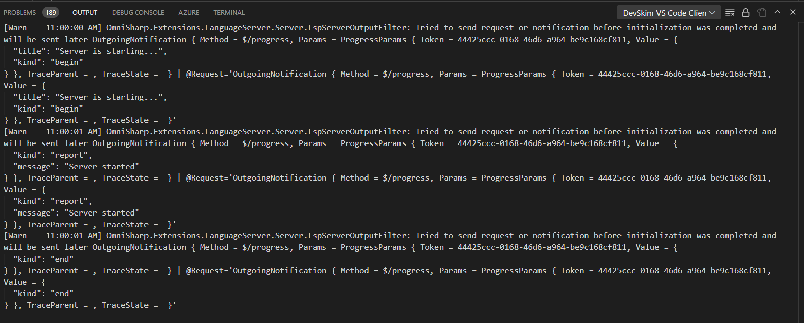 VSCode extension seems to hang · Issue #558 · microsoft/DevSkim · GitHub