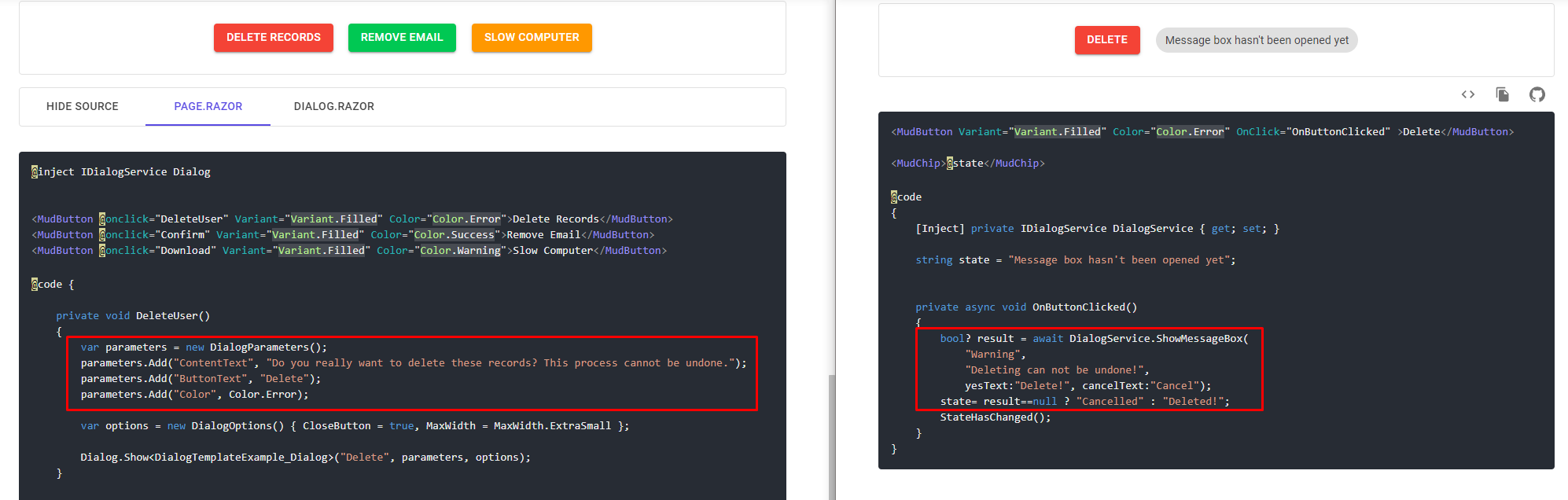 MessageBox options · Issue #645 · MudBlazor/MudBlazor · GitHub
