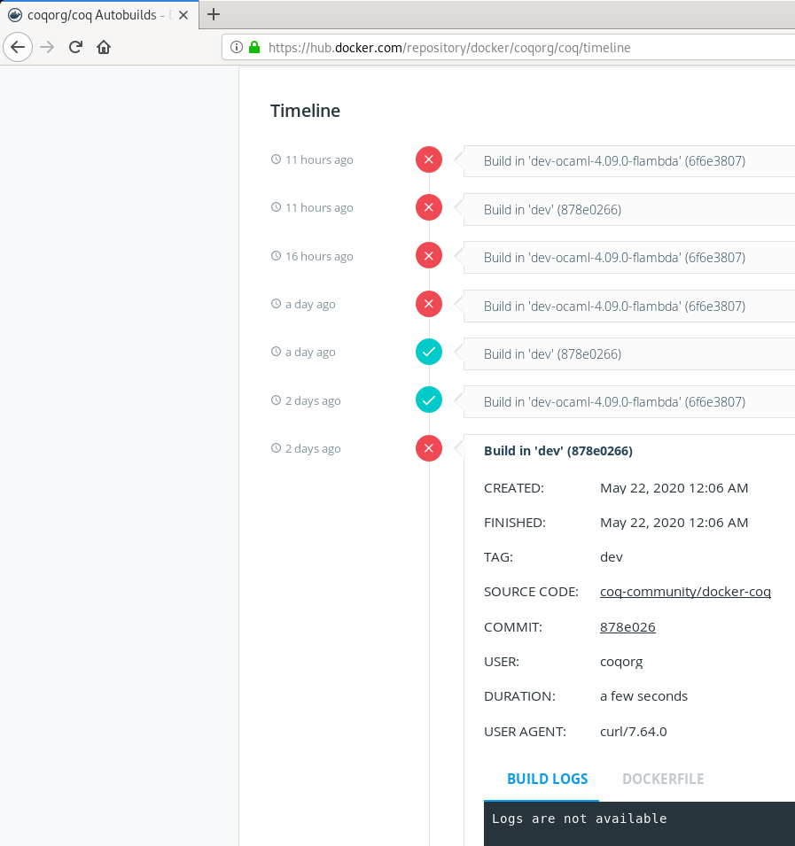 Automated Builds Fail Randomly Since 2020 05 22 After A Few Seconds · Issue 1996 · Dockerhub