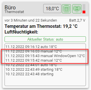 Status ist nicht korrekt, wenn Fenster geöffnet und wieder geschlossen ...