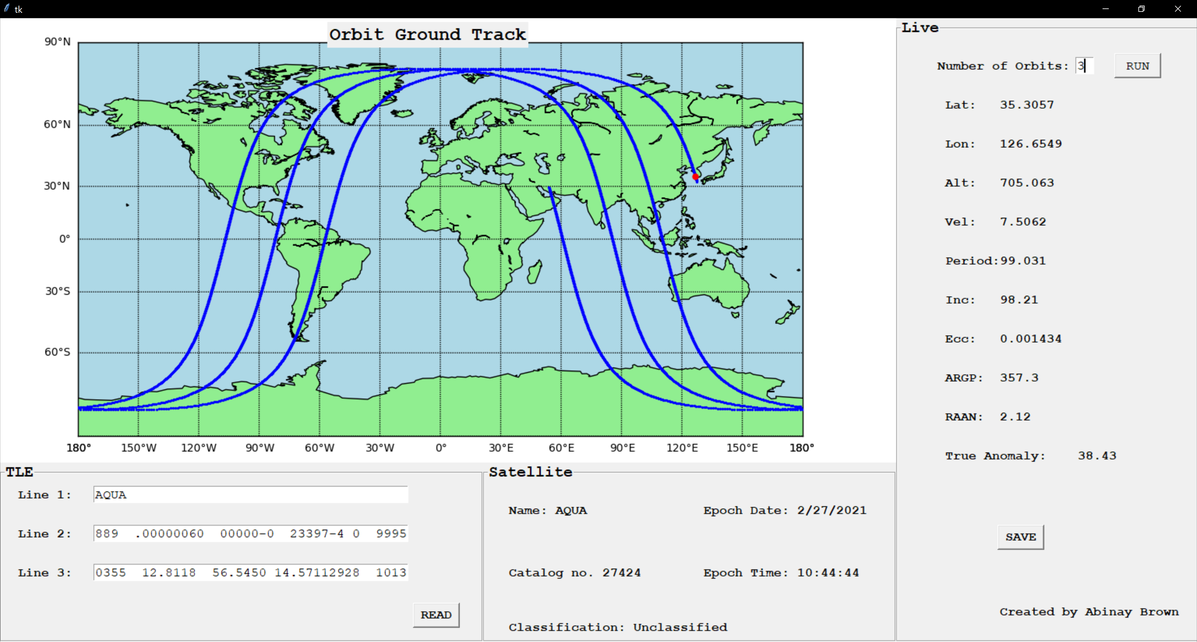 GitHub - Abinay-Brown/Satellite-Ground-Track-GUI: Live Satellite ...