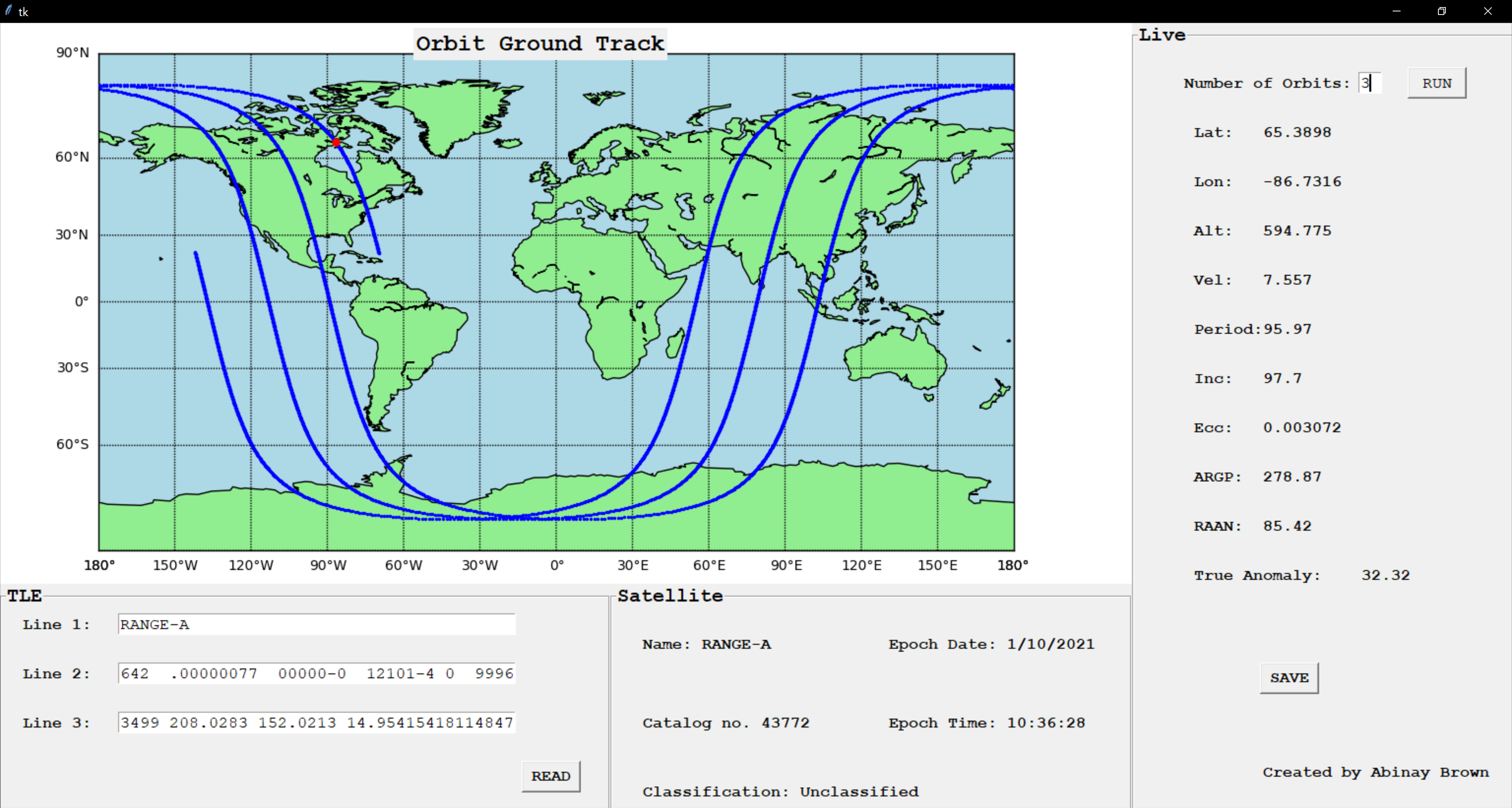 GitHub - Abinay-Brown/Satellite-Ground-Track-GUI: Live Satellite ...
