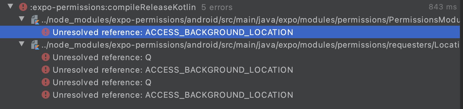 Expo permissions build error [SDK39] · Issue #10283 · expo/expo · GitHub