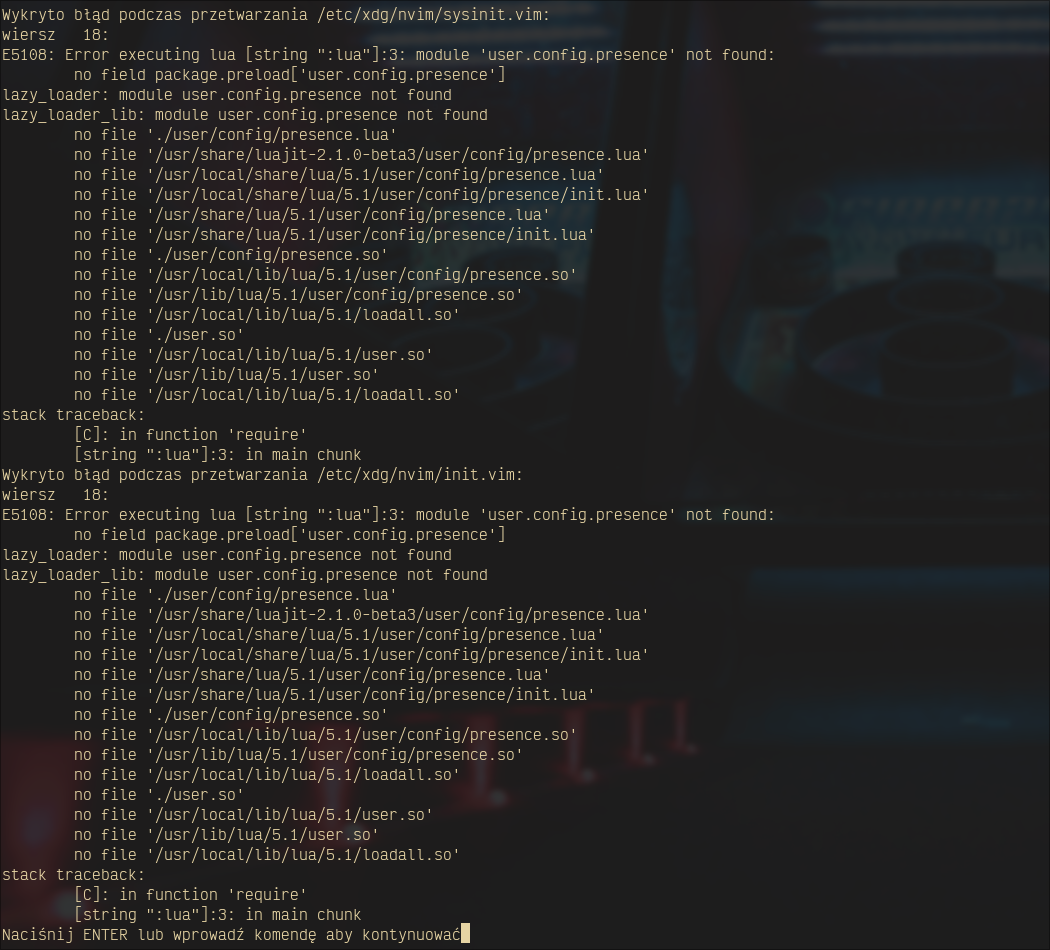 bug: Unable to trace system wide config files after · Issue #636 · folke/lazy.nvim · GitHub