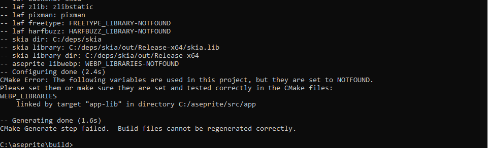 Problems Building Aseprite · Issue 3745 · Aseprite Aseprite · Github