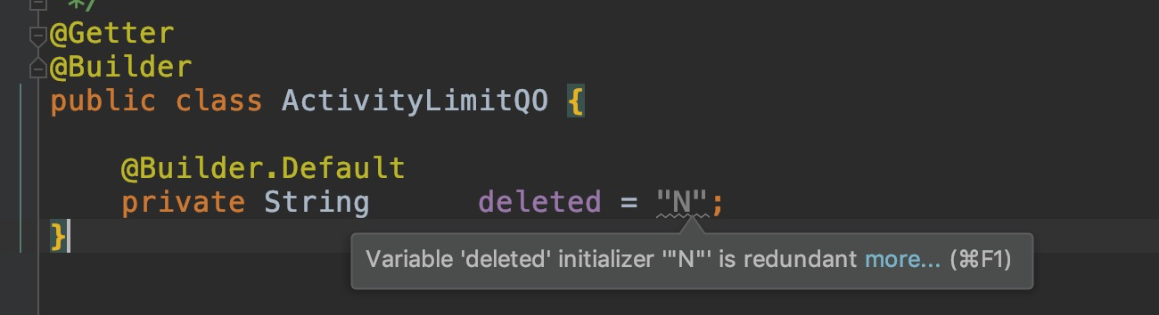 @Builder.Default causes a warning message · Issue #633 · mplushnikov/lombok-intellij-plugin · GitHub