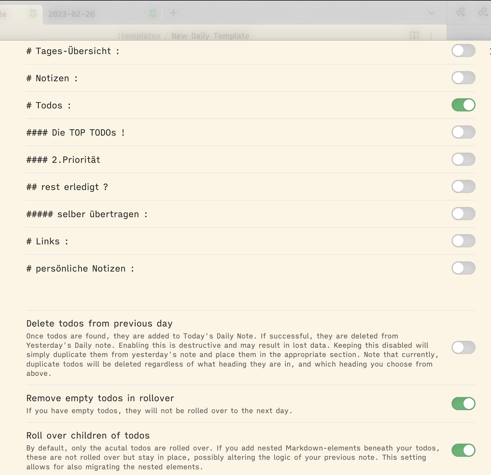 [FR] Limit rollover to a specific heading · Issue #68 · lumoe/obsidian-rollover-daily-todos · GitHub
