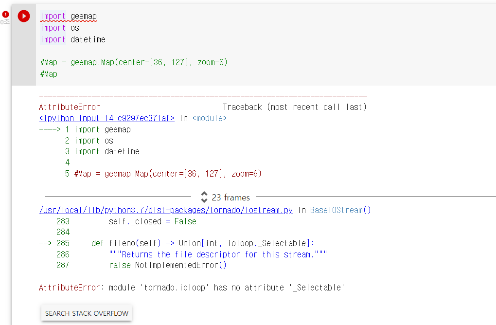 colab import geemap error · Issue #3166 · googlecolab/colabtools · GitHub