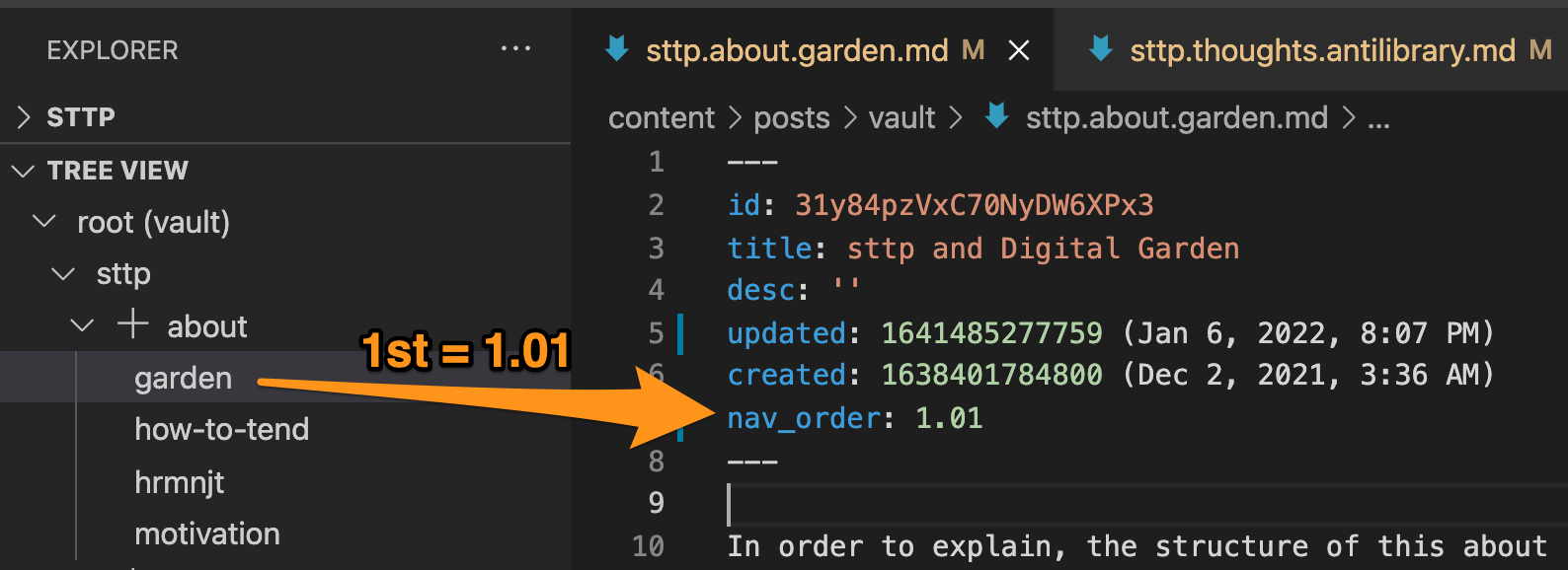 `nav_order` should define order of nodes in tree view index · Issue #1830 · dendronhq/dendron ...
