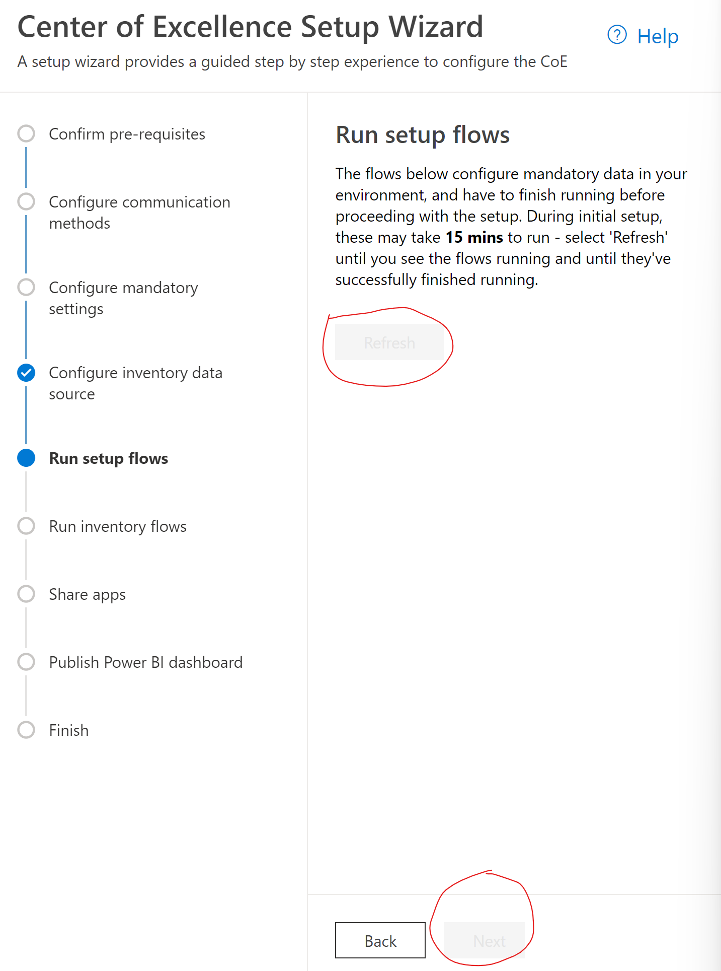 [CoE Starter Kit - BUG] CoE Setup Wizard (Step - Run setup flows) is not showing the flows and ...