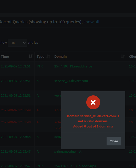 Cant Blacklist Subdomains With Underscore · Issue 4316 · Pi Holepi Hole · Github