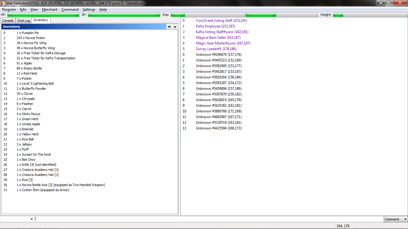 Inventory list messy / a bit bugged · Issue #2937 · OpenKore/openkore ...