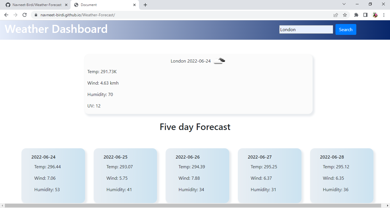 GitHub - Navneet-Birdi/Weather-Forecast