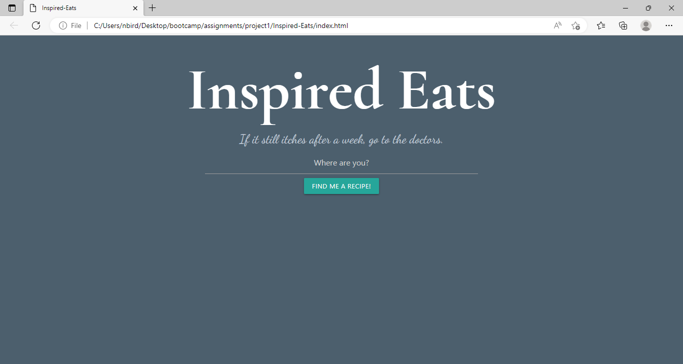 GitHub - Navneet-Birdi/Inspired-Eats