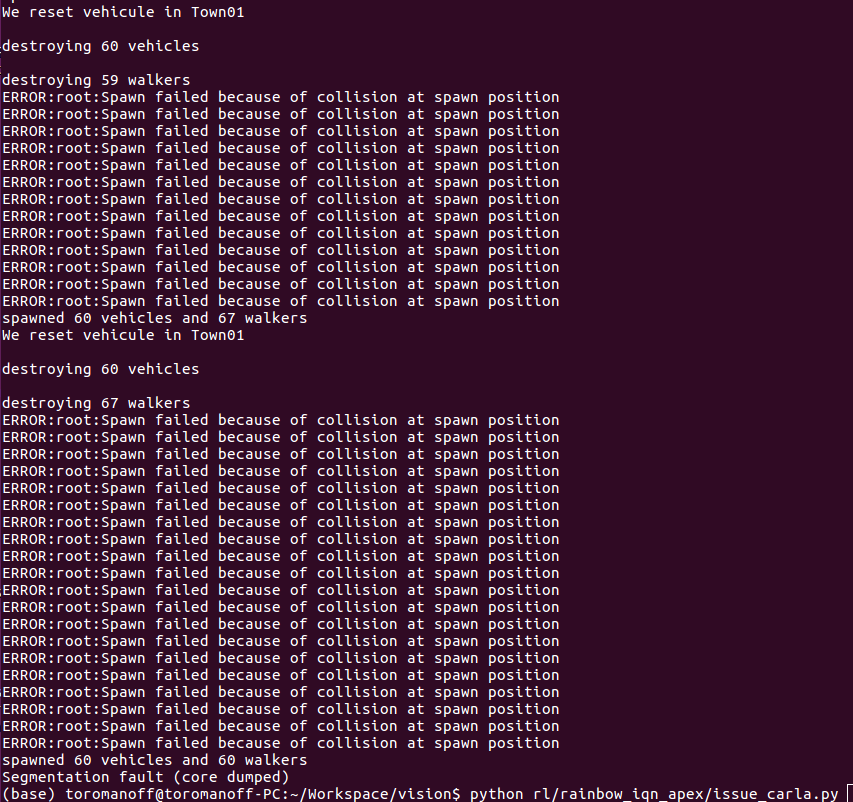 Carla 0.9.9 crashing way more than previous version · Issue #3012 · carla-simulator/carla · GitHub
