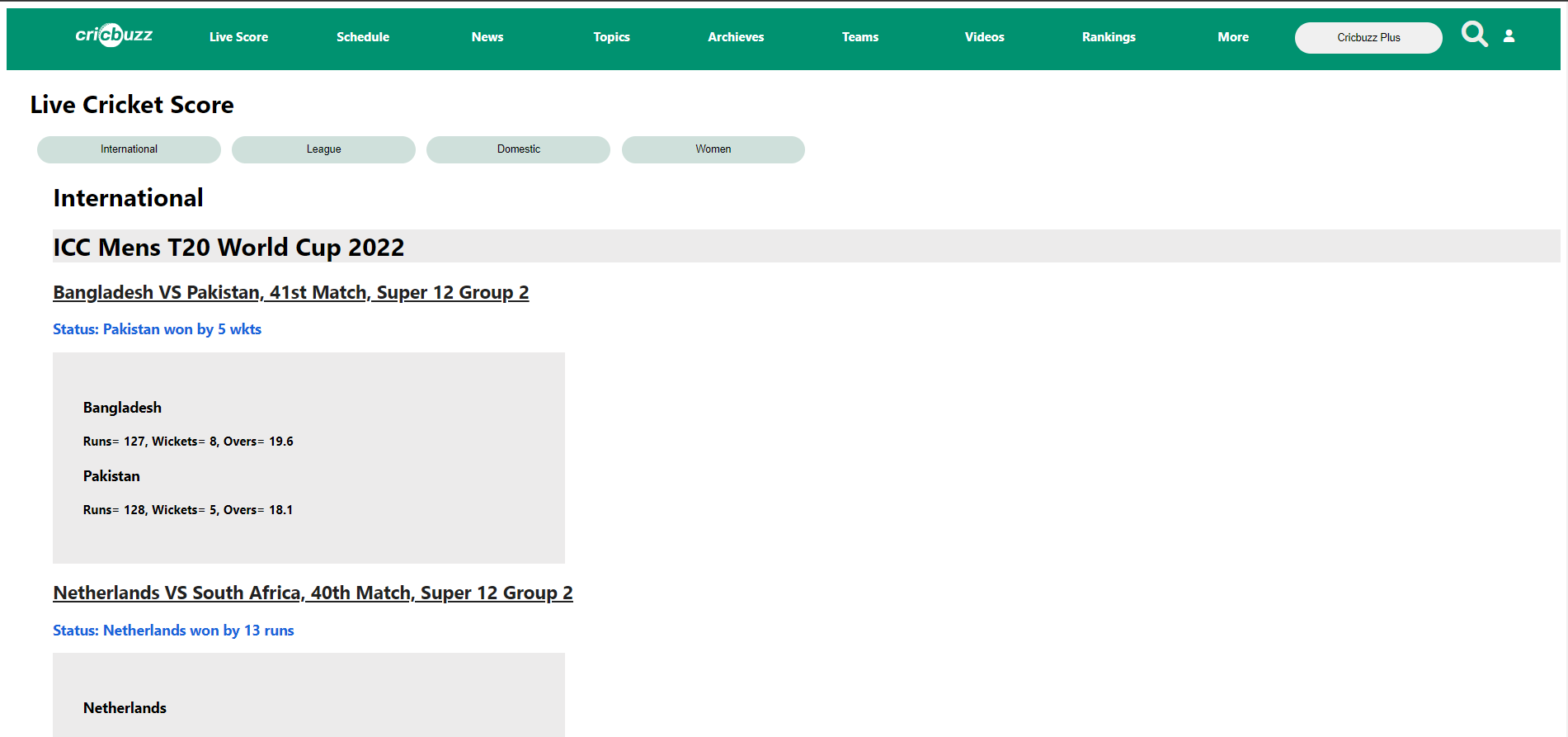 GitHub - Hilton-Borah/Cricbuzz-Clone: Cricbuzz is an Indian cricket news website owned by Times ...