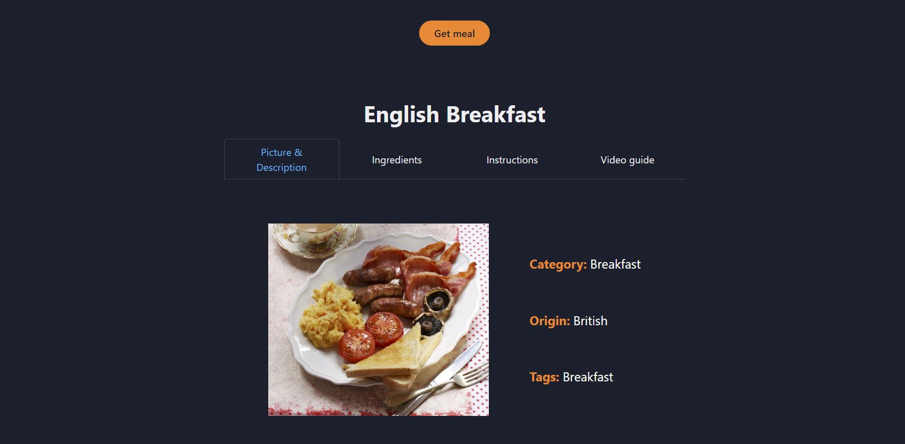 Github Liorreuven Mealgenerator