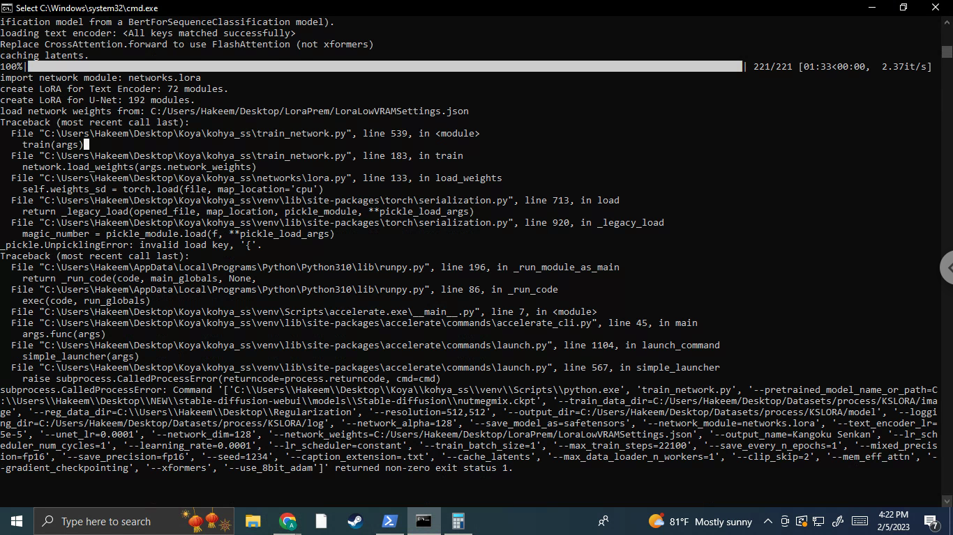 Cannot Start training with Lora. · Issue #156 · kohya-ss/sd-scripts · GitHub