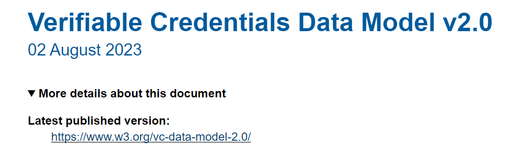 Vcdm Editors Draft Has Incorrect Link For Published Version · Issue 1224 · W3cvc Data Model