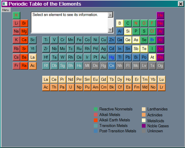 GitHub - Christian-Gibson/PeriodicTable: Simple desktop application for a Periodic Table of ...