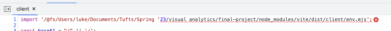 Vite Generates Invalid Syntax In Dev Mode When Path To Project Root