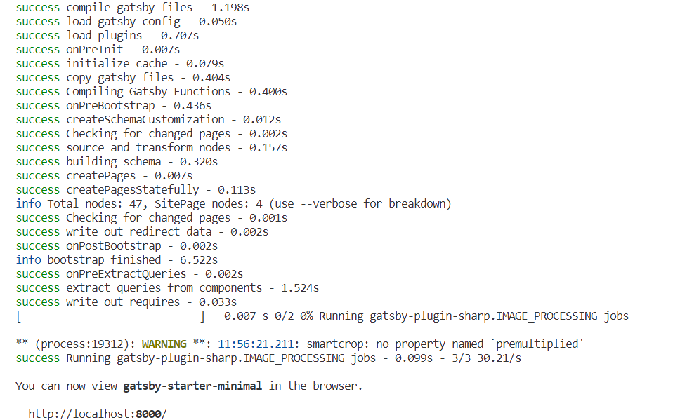 Warning Smartcrop No Property Named `premultiplied While Running Gatsby Plugin Sharp Image