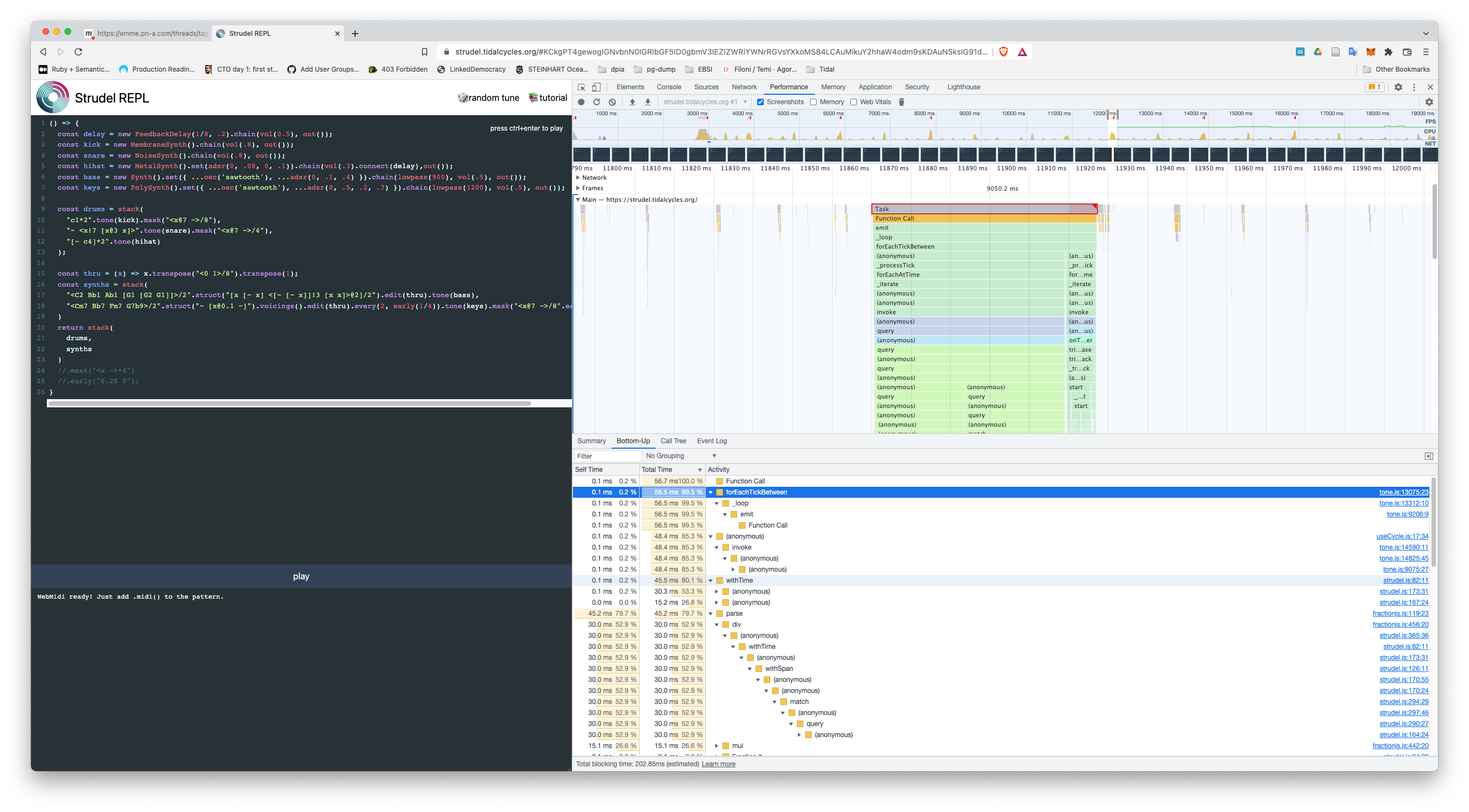Perf on repl · Issue #20 · tidalcycles/strudel · GitHub