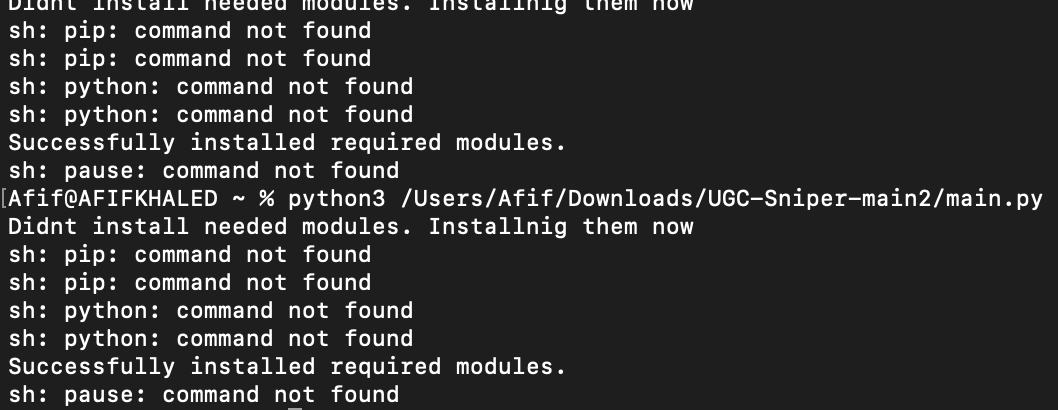 Problem? · Issue #85 · J3ldo/UGC-Sniper · GitHub