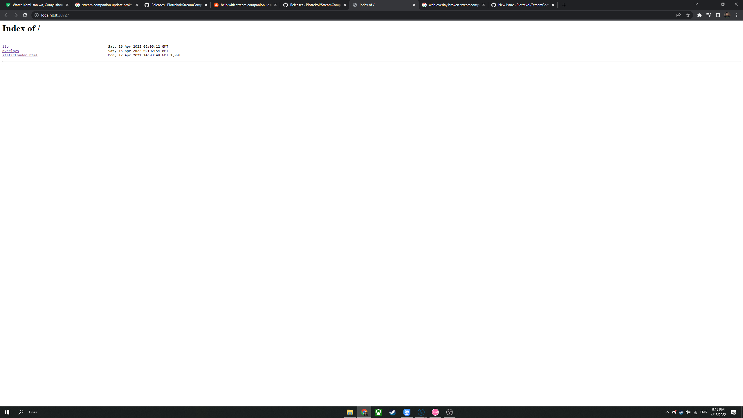 broken web overlay browser · Issue #346 · Piotrekol/StreamCompanion ...