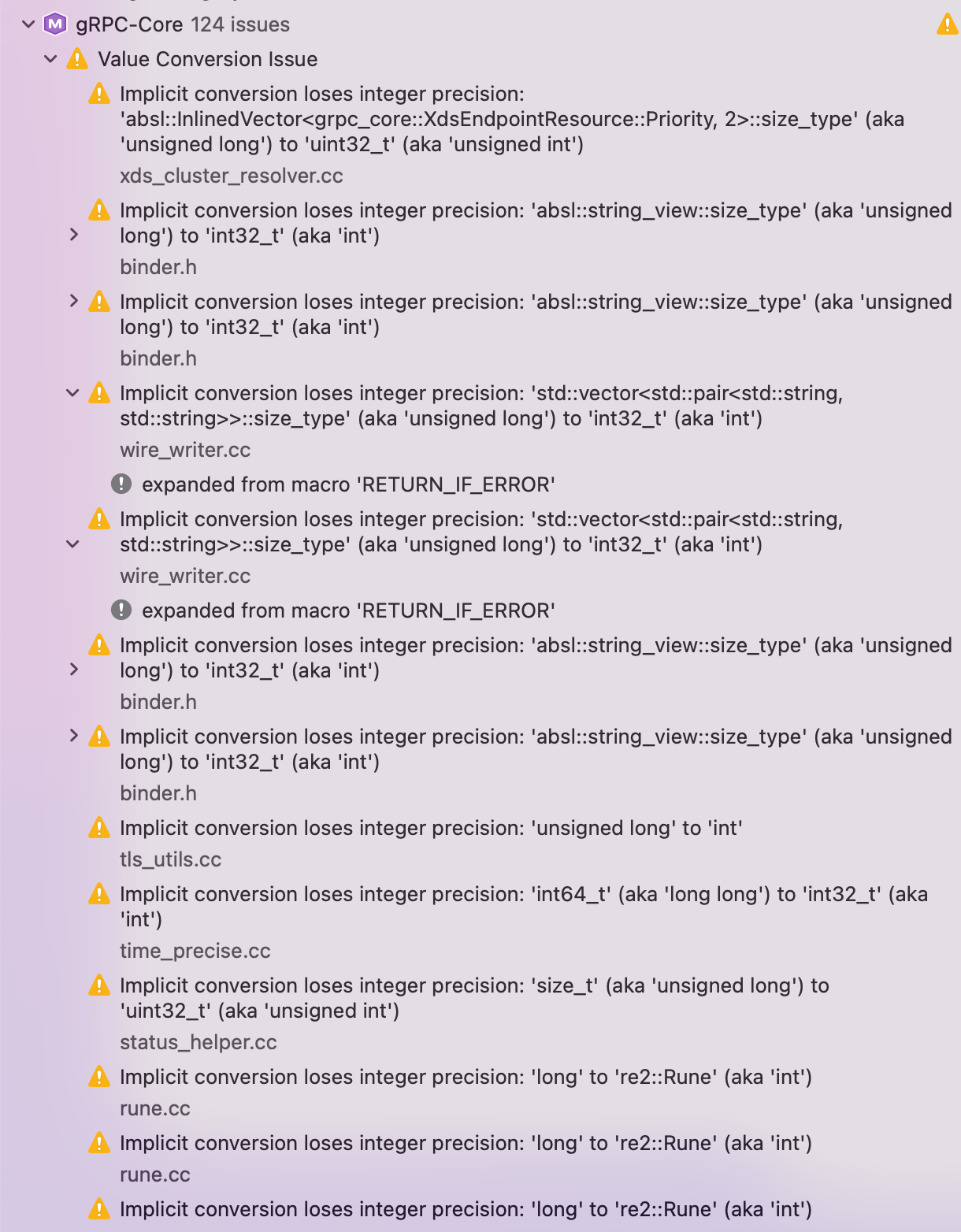 Grpc Cpp And Grpc Core Value Conversion Build Warnings · Issue 9790 · Firebasefirebase Ios Sdk