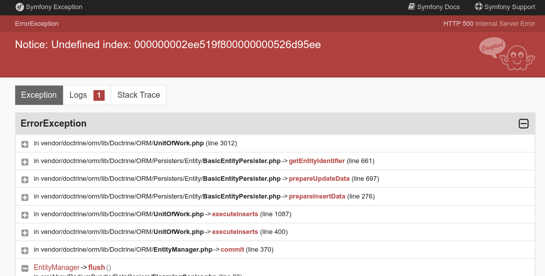 ERROR - Notice: Undefined index: 000000004fc9e3630000000009549173 · Issue #7817 · doctrine/orm ...
