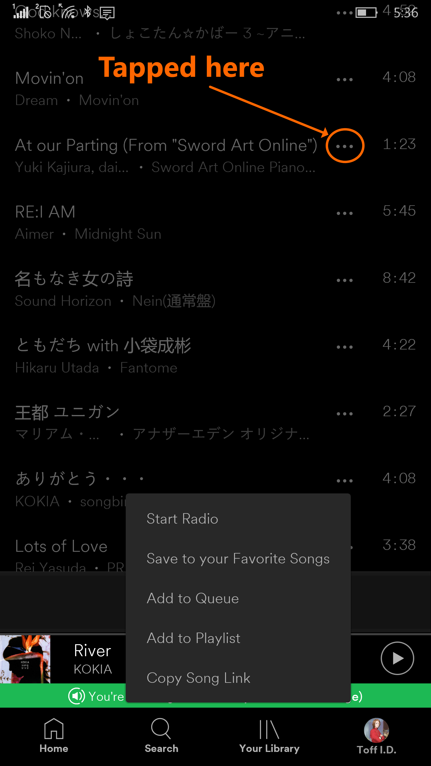 Context menus from '...' buttons misplaced after scrolling · Issue #7 · janchaloupka/Spotify ...