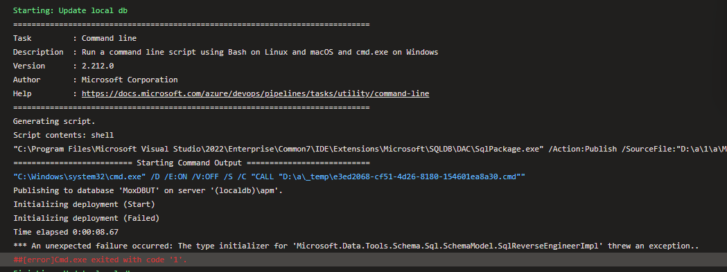Dacpac publishing errors out in runner 20230226.1 · Issue #7219 ...