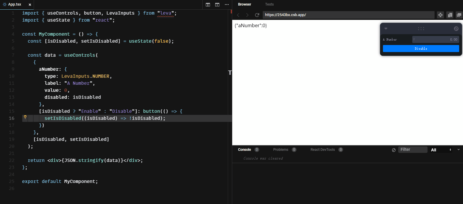 Bug: Disabled input values can be mutated via keyboard · Issue #309 · pmndrs/leva · GitHub