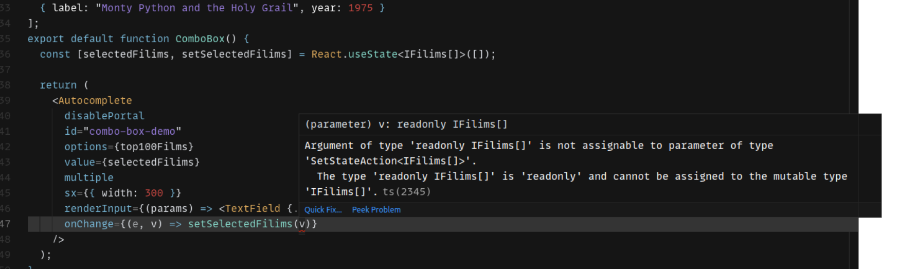Material Ui Autocomplete Typescript Errors And Warnings · Issue 38817 · Muimaterial Ui · Github