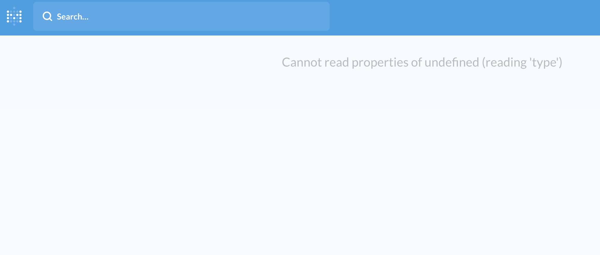 Unable to Load Dashboard, Javascript Error - "Cannot read properties of undefined (reading 'type ...