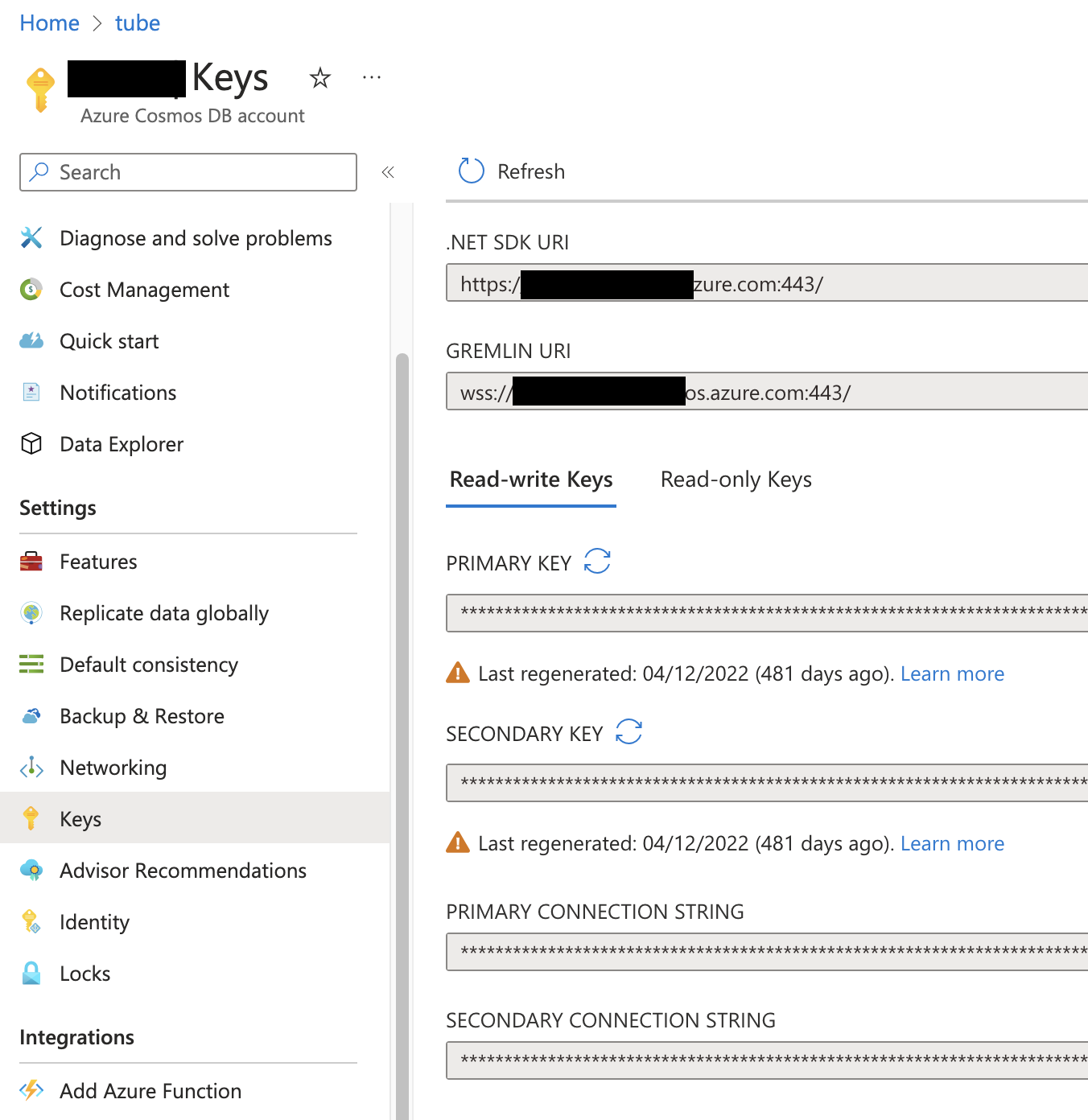 There Is No Username Or Password In Azure Cosmos Db Any More · Issue 113212 · Microsoftdocs