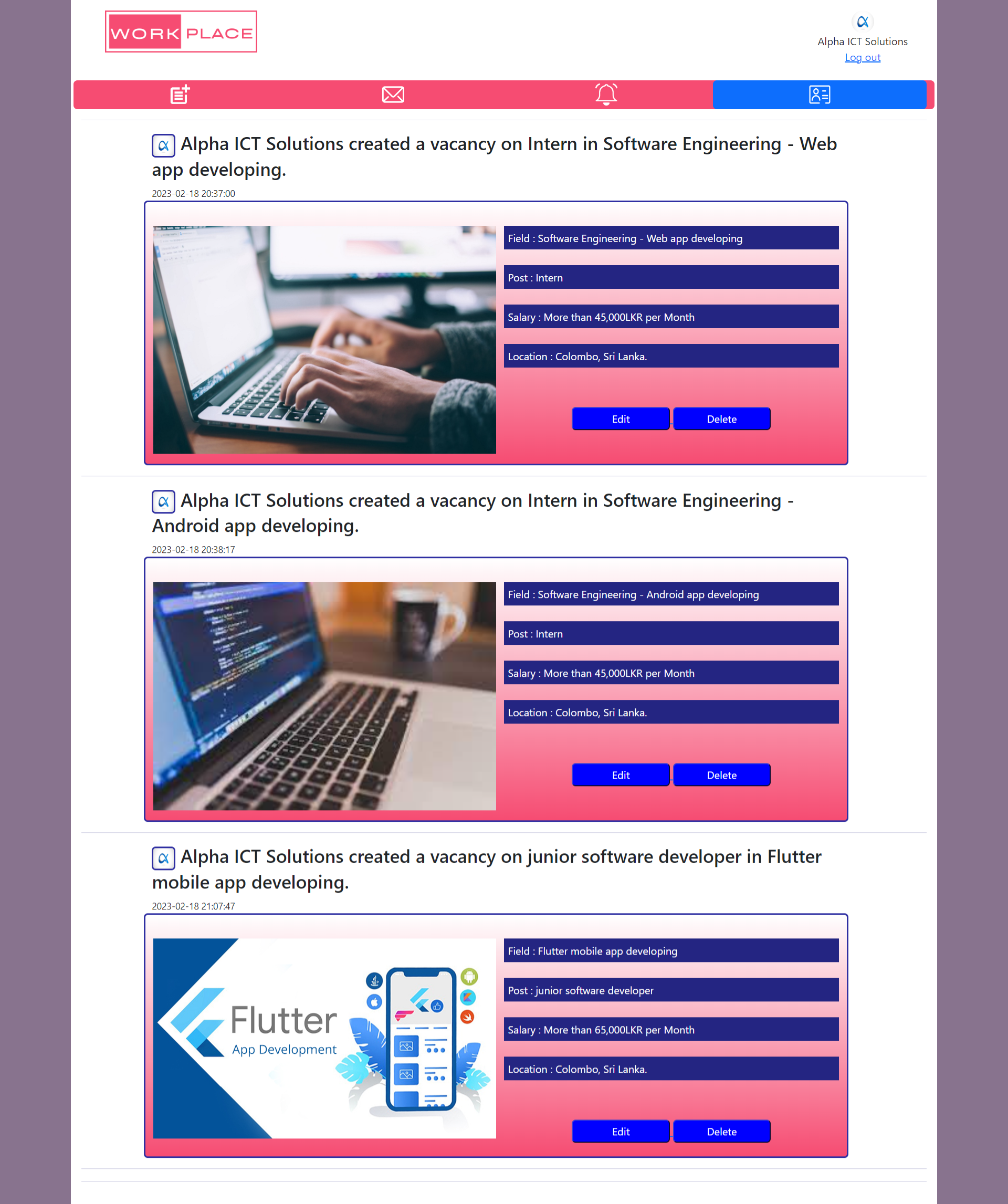 GitHub - DilukChamika/WorkPlace-Django: This is an internship ...