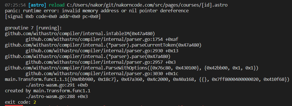 🐛 BUG: `@astrojs/compiler` panic · Issue #626 · withastro/compiler · GitHub