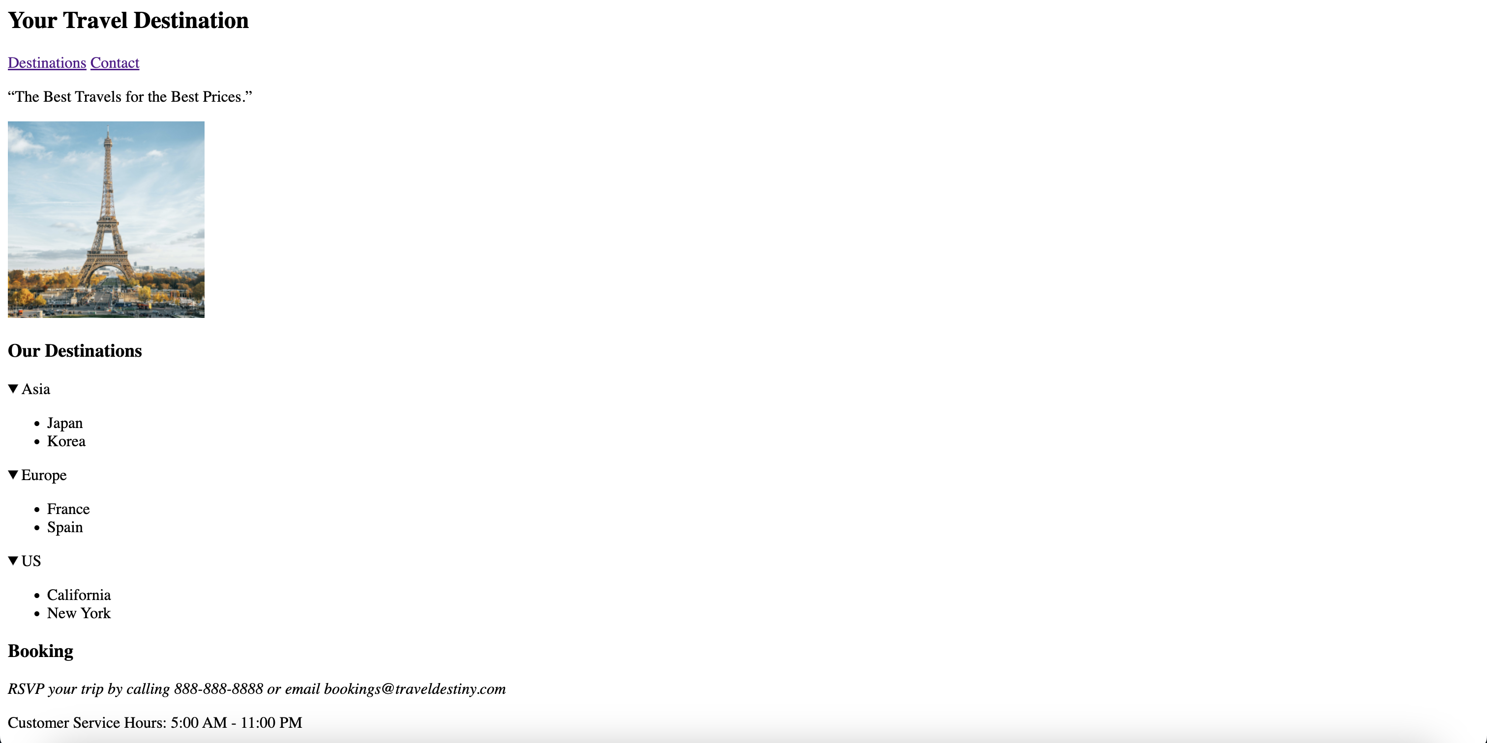 GitHub - IMTheBale/Destination-Page: Destination Page