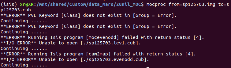 PVL error while running mocproc · Issue #4916 · DOI-USGS/ISIS3 · GitHub