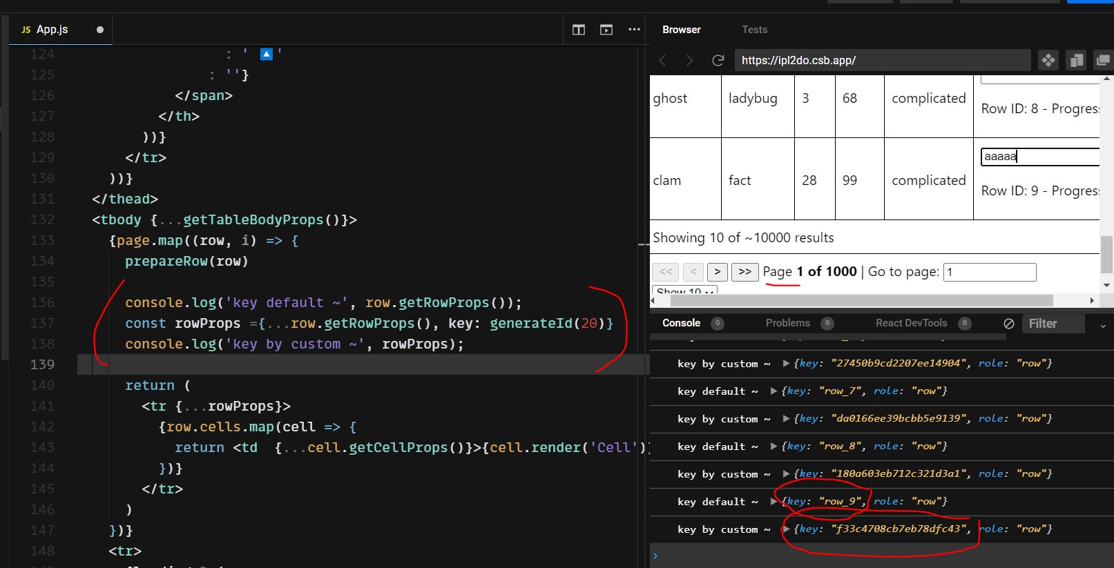 V7 : ReactTable - Need to change Default Behavior : Column with Input | TextArea always keeps ...