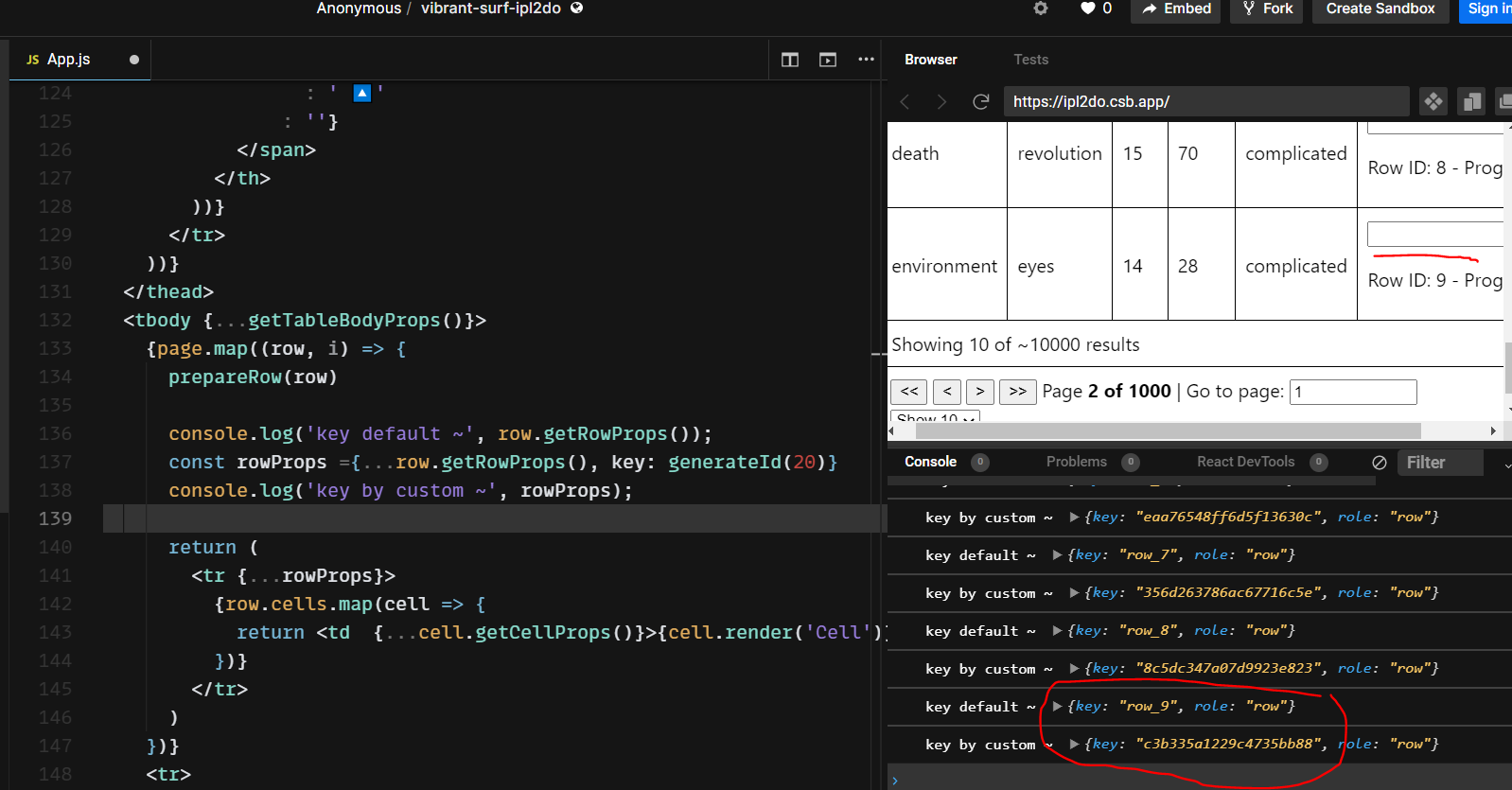 V7 : ReactTable - Need to change Default Behavior : Column with Input | TextArea always keeps ...