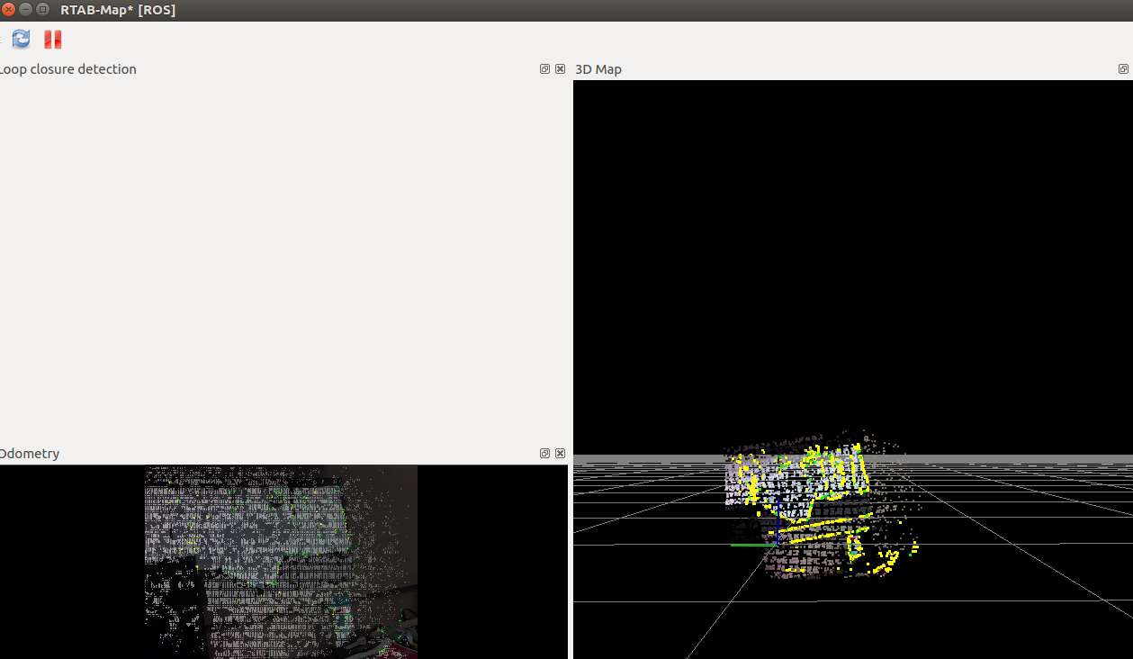 Can not get feasible results: /rtabmap/rgbd_odometry: Did not receive data since 5 seconds ...