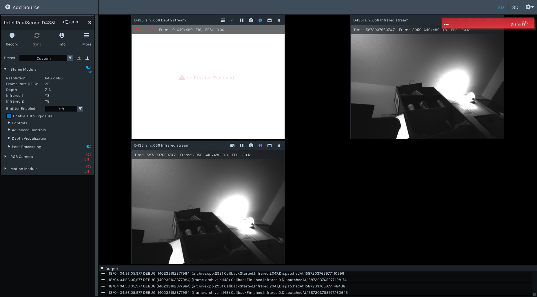 One of D435i cameras cannot stream depth anymore under realsense-viewer and python wrapper, but ...