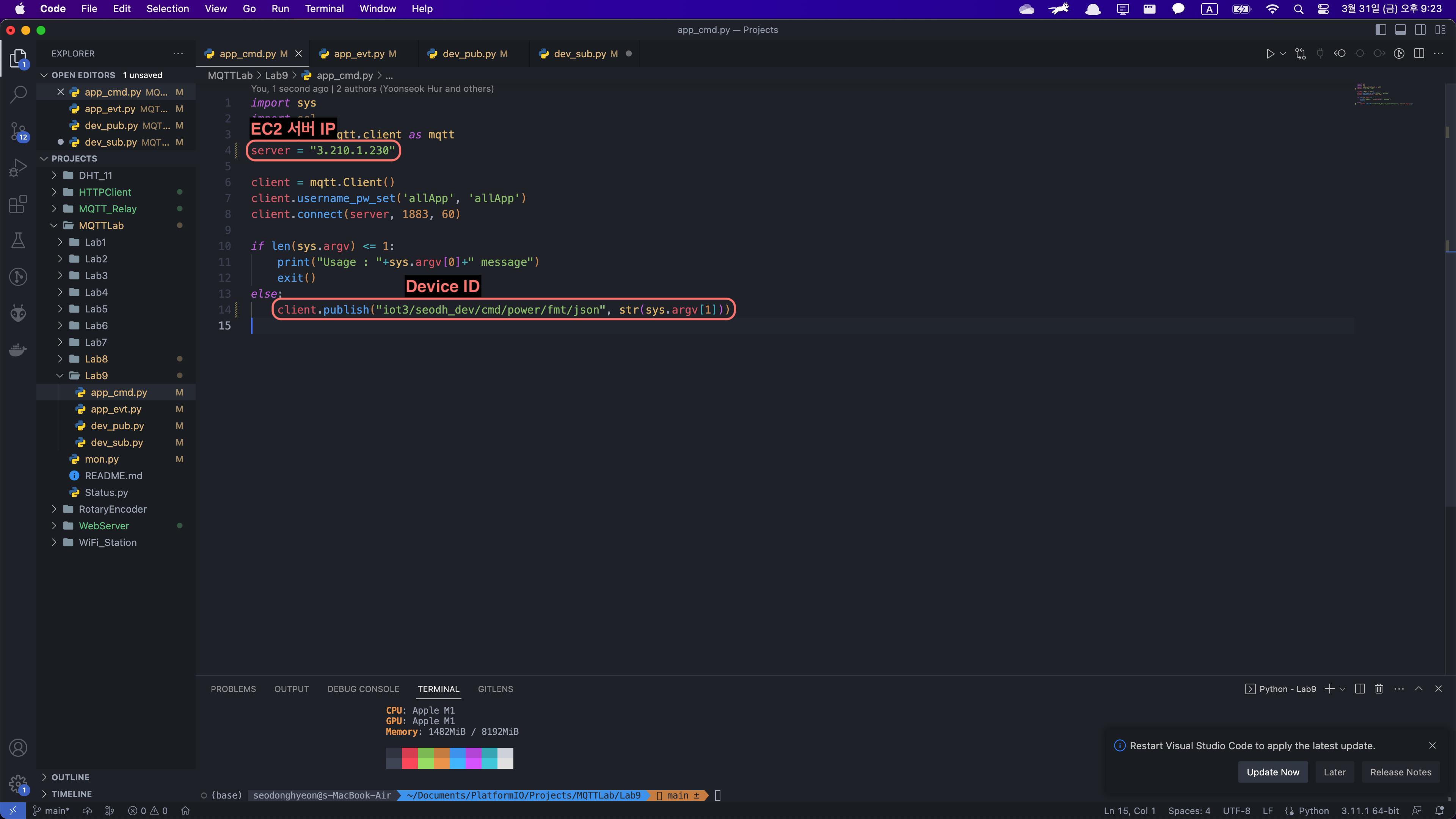 GitHub - iot201-SeoDongHyun/Lab3-Secure-MQTT-With-Authentication