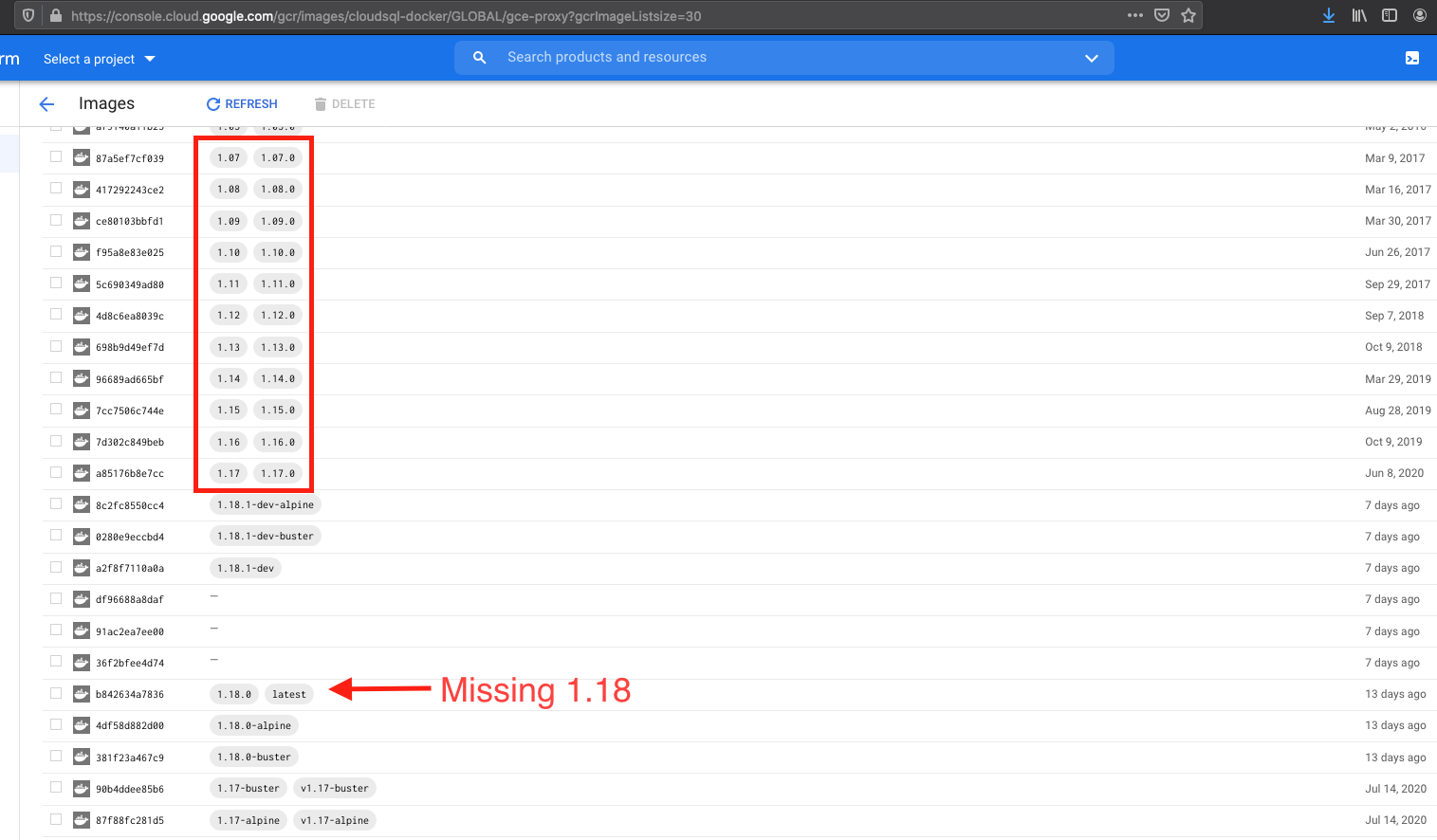 Docker image tags without patch version no longer pull after 1.17 · Issue #472 ...